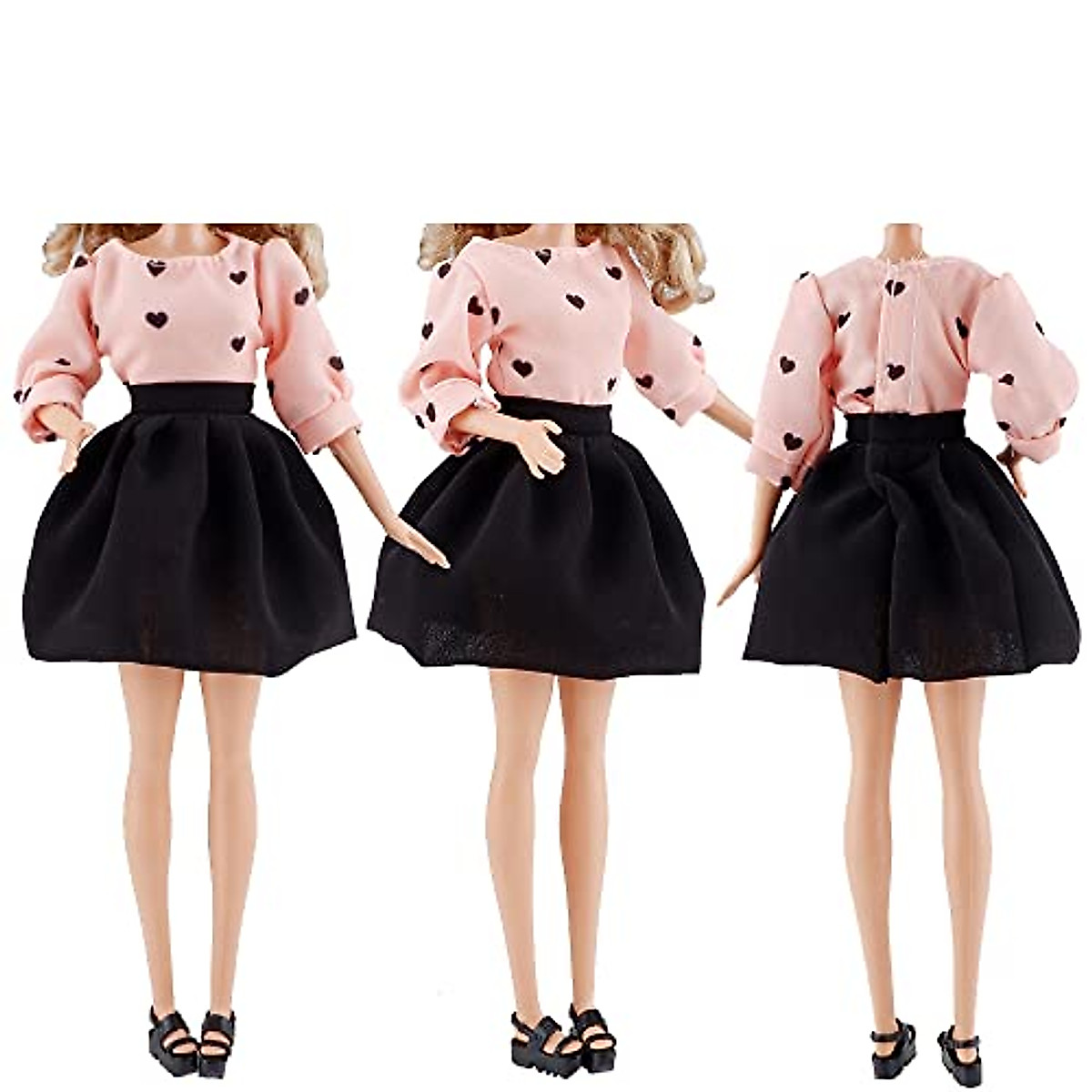 E-TING Handmade Doll Clothes Short Skirt Jumpsuits Office Style Wears Dress for 11.5 inches Girl Dolls (3 Sets)