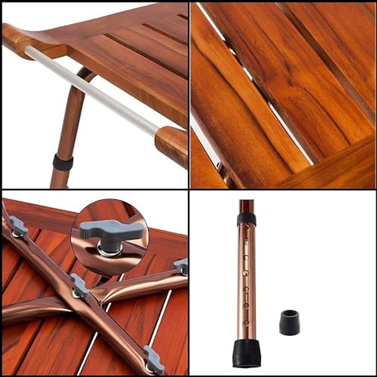 oiakus Bath Shower Seat, Teak Shower Chair Spa Shower Chair, Wooden Bathtub Shower Bench, Bath Chair with Non-Slip Feet, Shower Stool for Inside Shower, Supports 330lbs