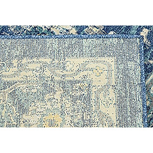 Unique Loom Oslo Collection Traditional Botanical Navy Blue Area Rug (6' x 9')