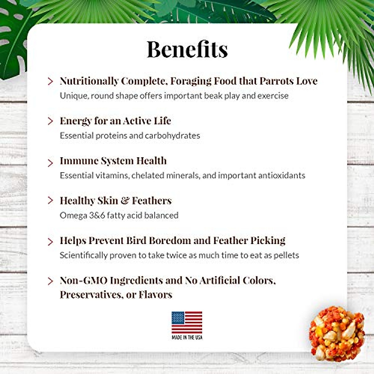 LAFEBER'S Tropical Fruit Nutri-Berries Pet Bird Food, Made with Non-GMO and Human-Grade Ingredients, for Parrots, 3 lb