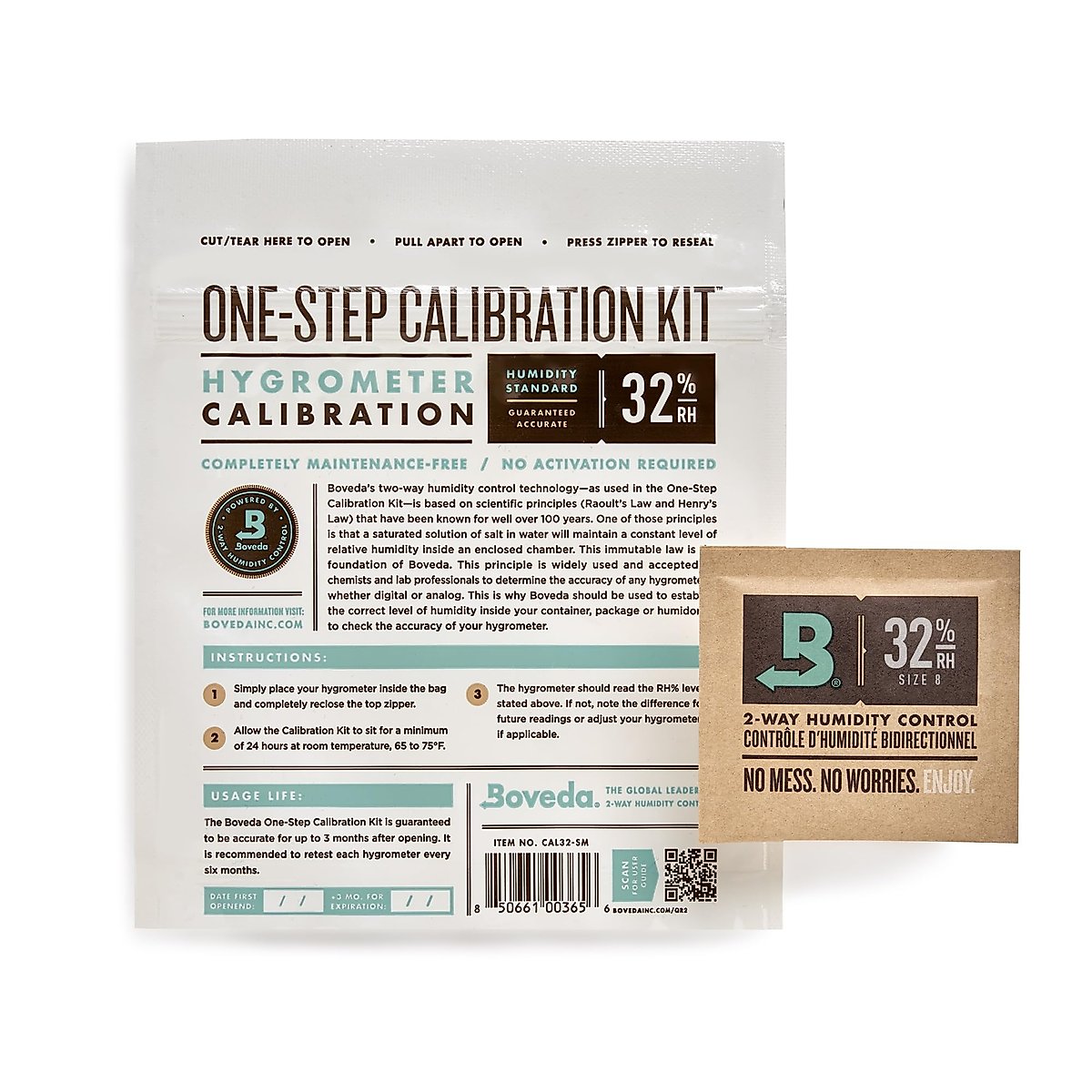 Boveda One Step Hygrometer Mess Free Calibration Kit – Preloaded 32% RH 2-Way Humidity Control – Hygrometer Accuracy – Precise Test for Digital and Analog Hygrometers and Humidity Sensors – 1 Count