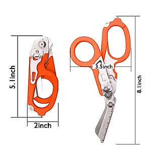 Elegital Emergency Rescue Shears,Stainless Steel Foldable Trauma shears,Outdoor Camping Rescue Tools