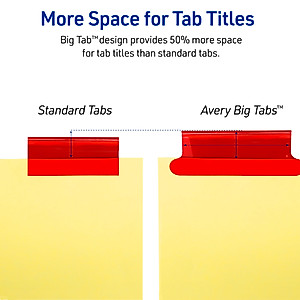 Avery 11109 5-Tab Binder Dividers, Insertable Multicolor Big Tabs, 6 Sets