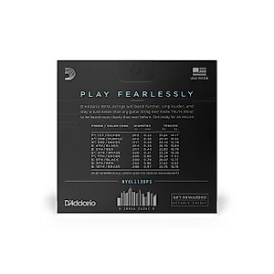 D'Addario Guitar Strings - NYXL Electric Pedal Steel Guitar Strings - NYXL1138PS - Unrivaled Strength, Tuning Stability, Enhanced Mid-Range - For 10 String Pedal Steel Guitars - 11-38 Regular Light E9