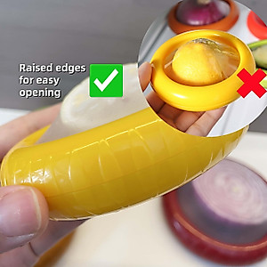 Taoddoe Silicone Avocado Saver Onion Storage, Set of 4 Reusable Fruit Containers for Fridge,Airtight Fresh Vegetable Keeper for Garlic, Onions, Lemon Freshness Box