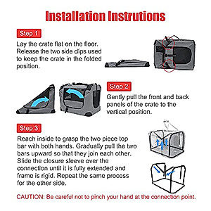 Prutapet Large Cat Carrier 24"x16.5"x16.5" Soft-Sided Portable Pet Crate for Car Traveling with Collapsible Litter Box and Bowl