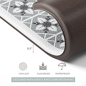 Barnyard Designs Anti-Fatigue Farmhouse Non-Slip Floor Mat, Comfortable Waterproof Cushioned Runner Rug for Laundry Room Standing Pad, 47" x 17", Laundry Print