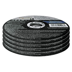 Milwaukee 4-1/2 in. Aluminum Oxide Cutting Cut-Off Wheel 0.045 in. thick x 7/8 in. (Pack of 5).