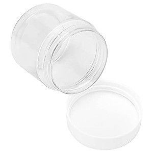 NINGWAAN 60 PACK 2oz Plastic Containers Jars with White Lids, 60ml Clear Containers, Wide-Mouth Mini Refillable Empty Jars for DIY, Beads, Art Crafts