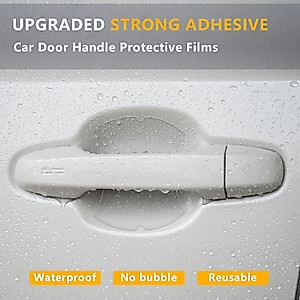 Ouzorp Car Door Handle Cup Scratches Protector Door Handle Side Sticker Scratches Scratch Protector Transparent Door Handle Paint Scratch Protection Protective Film (4)