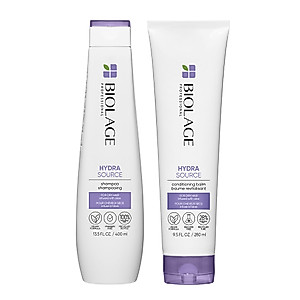 Biolage Hydra Source Shampoo & Conditioner Set | Hydrates & Moisturizes Hair | For Dry Hair | Paraben & Silicone-Free | Vegan | Natural Shampoo