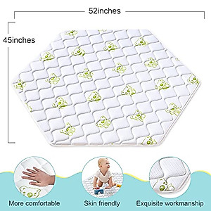 Hexagon Playpen Mat, Premium Foam Baby Playmat Fits Regalo Portable Play Yard 48 Inch and hiccapop 53" PlayPod Playpen, 6 Panel Playpen Mattress Non Slip Kids Tent Mat Hexagon Pad Mat