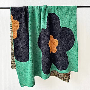Soft Fluffy Plush Flower Blanket Fuzzy Green Throw Blanket for Bed Sofa Couch, Bedroom Decor Gift Blanket for Kids Teens Boys Girls Women - 71"x51", Green