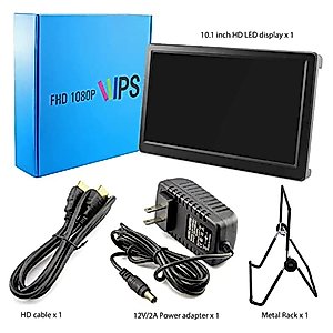 ELECROW Portable Monitor 10.1 Inch Screen IPS Monitor 1920x1080P with HD VGA Port Build-in Speakers VESA Mount for Raspberry Pi 5/4/3/400 Windows 11/10/8/7 PS Xbox