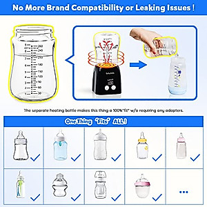 Portable Bottle Warmer, 8.8oz Travel Car Bottle Warmers On The Go for Breastmilk, 2-5 Min Fast Baby Brew Milk Bottle Traveling Warmer, 4 Precise Temperature Control, Auto Shut-Off, USB, Temp LED, USB