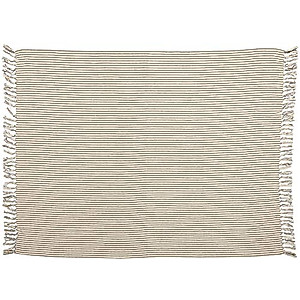 Piper Classics Katie's Vintage Stripe Throw Blanket, 70" L x 55" W, Oversized, Urban Rustic Farmhouse Bedding, Natural Cream w/Black Stripes Blanket