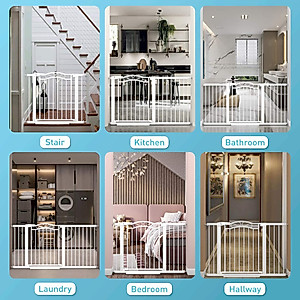 Fairy Baby Extra Wide Press Mounted Baby Gate Indoor for Kids Or Pets Walk Thru No Drill Long Dog Gates for The House Doorway Child Safety Gate 59.84"-62.60"