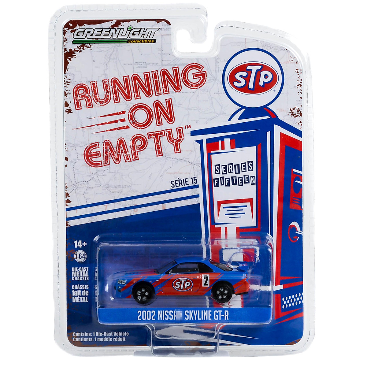 Greenlight 1:64 Running on Empty Series 15-2002 Skyline GT-R (R34) - STP 41150-D [Shipping from Canada]