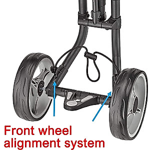 caddytek 4 Wheel Golf Push Cart - Compact, Lightweight, Close Folding Push Pull Caddy Cart Trolley - Explorer V8, Lime