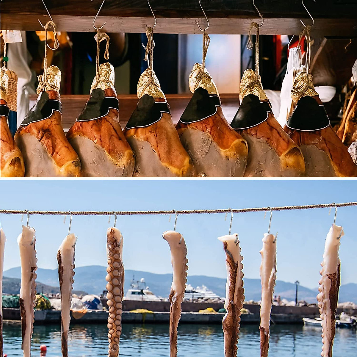 20Pcs 5 Inches Stainless Steel Butcher Hook, Stainless Steel Butcher Hooks for Meat Processing