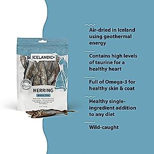 Icelandic+| All-Natural Cat Treats| Whole Fish Herring, 1.5 oz., Grey