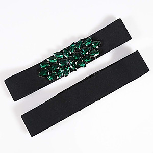 Dorchid Women Rhinestone Belts Crystal Cinch Belt Stretch Retro Waist Dress Belt