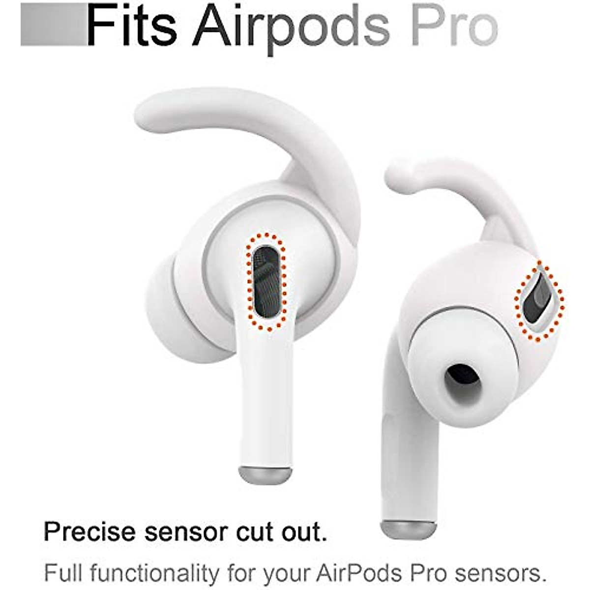 CANOPUS AirPods Pro Ear Hooks Compatible with Apple AirPods Pro, Anti-Slip Ear Covers Accessories (Not Fit in The Charging Case), 3 Pairs (White, Black & Blue) of Ear Tips with Silicone Storage Pouch