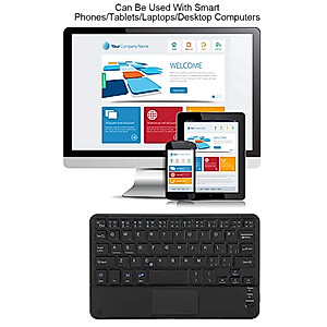 Serounder 7 Inch Ultra Slim Wireless Touchpad Scissors Feet Design Bluetooth Touchpad Keyboard for Android/for Windows Systems