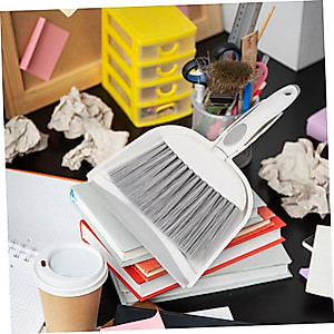 Mikinona 1 Set Mini Broom Dustpan Small Brush and Dustpan Desk Waste Broom Car Detailing Brush Small Broom Brush Car Vent Cleaner Car Interior Cleaning Brush Car Gaps Brush Car Broom Pp