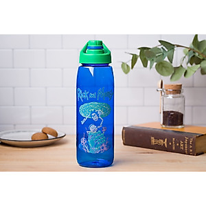 Silver Buffalo Rick and Morty Portal Grab, Tritan Water Bottle, Screw Top Lid, 28 Ounces