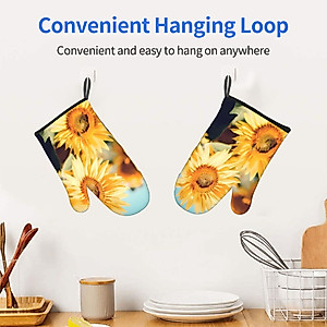 Custom 2PCS Oven Mitts for Kitchen Personalized Your Own Image Photo Logo Text Heat Resistant Kitchen Oven Glove for Kitchen Cooking Baking BBQ