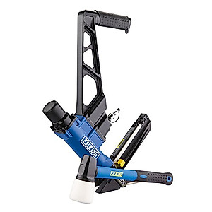 Estwing EFL50Q Pneumatic 2-in-1 15.5-Gauge and 16-Gauge 2" Flooring Nailer and Stapler Ergonomic and Lightweight Nail Gun for Hardwood Flooring with Interchangeable Base Plates, No-Mar Feet and Mallet