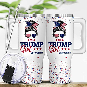 BPJJ Gifts For Women - Christmas Tumbler 40OZ For Girl - Girl Get Over It Tumbler - Birthday Present For Her, Sister, Friend, Girl Friend - Christmas, Mothers Day, Birthday Gifts - Tumbler With Handle
