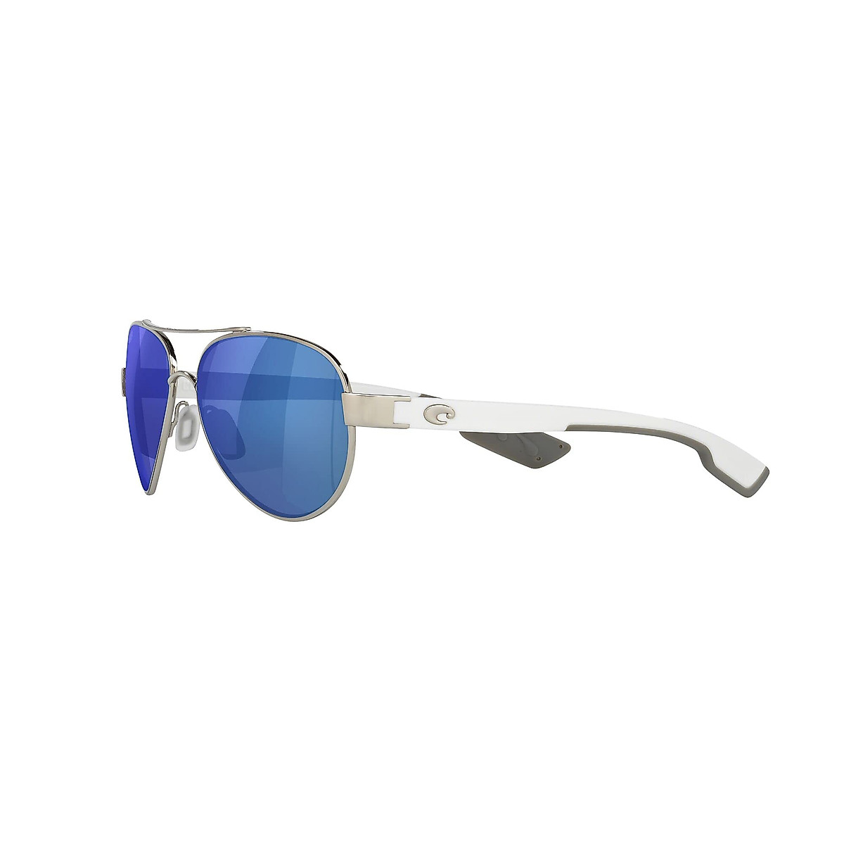 Costa Del Mar Womens Loreto Aviator Sunglasses, Palladium/Grey Blue Mirrored Polarized-580P, 56 mm