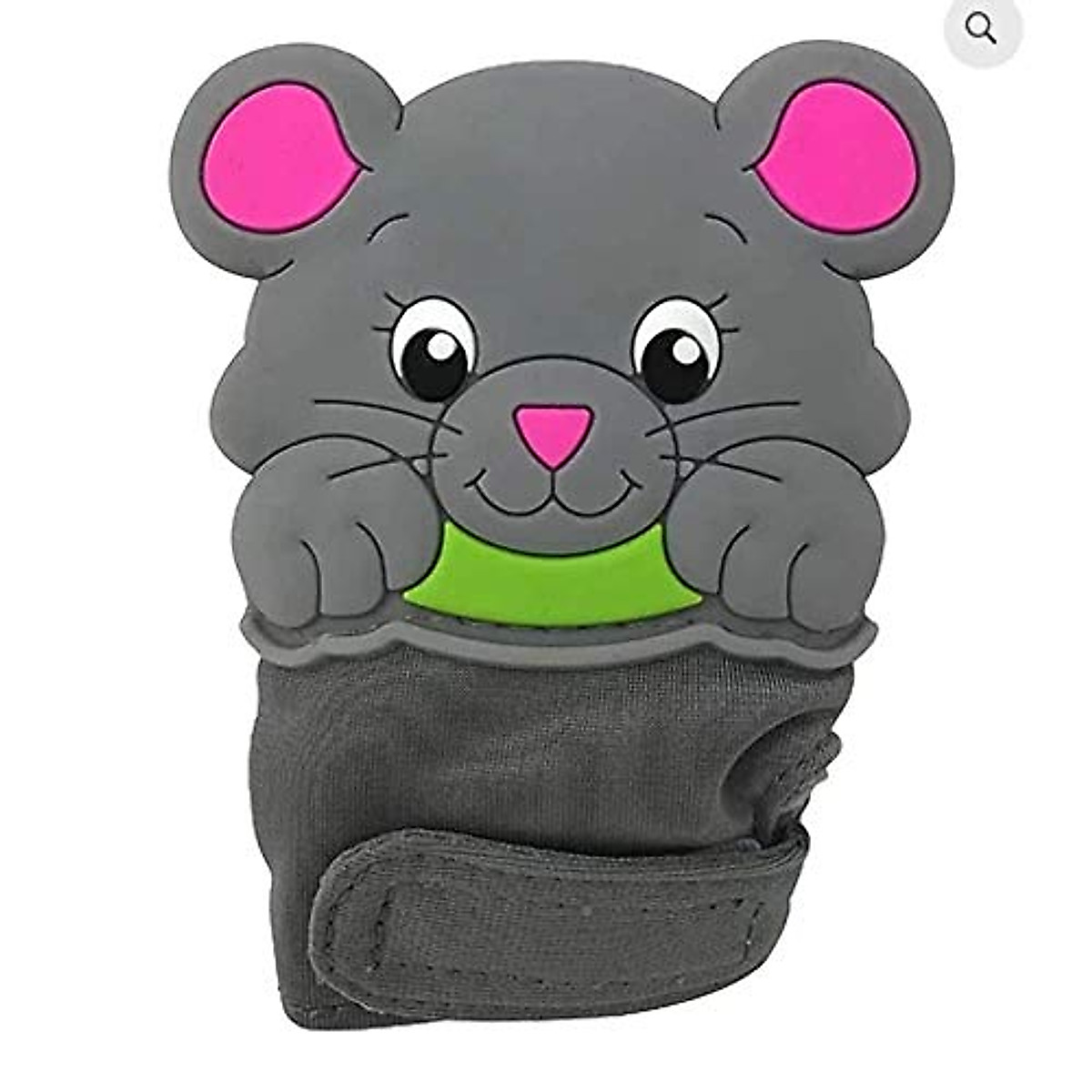 Silli Chews Teething Toys for Babies - Baby Teething Relief Mitten - Grey Mouse Silicone Teether | Silly Chew Toy