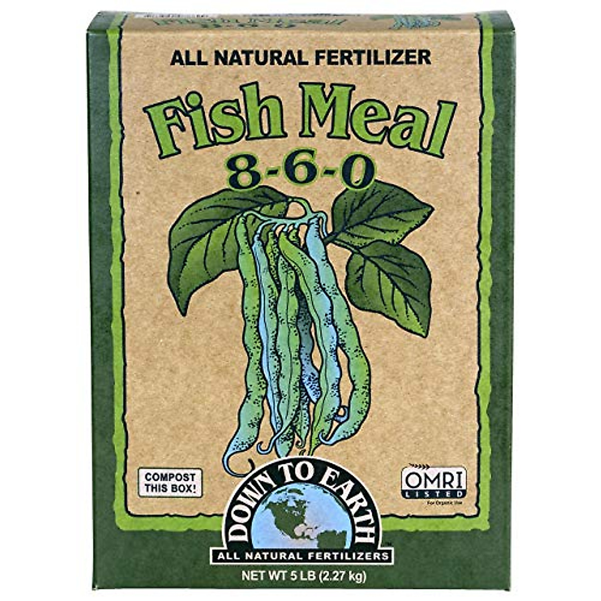 Down to Earth Organic Fish Meal Fertilizer 8-6-0, 5 lb