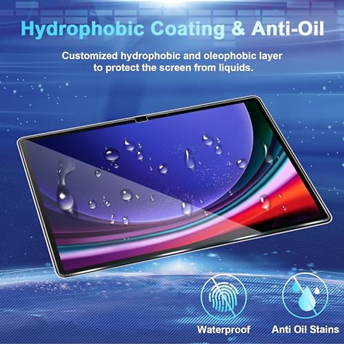 CWQZGUF 2 Pack Galaxy Tab S7 FE/S9 Plus/S8 Plus/S7 Plus 12.4 Inch Tempered Glass Screen Protector, 9H Hardness, High Clarity, Anti-Shatter, Bubble Free for Samsung Galaxy Tab S7 FE 5G/S9 Plus/S8