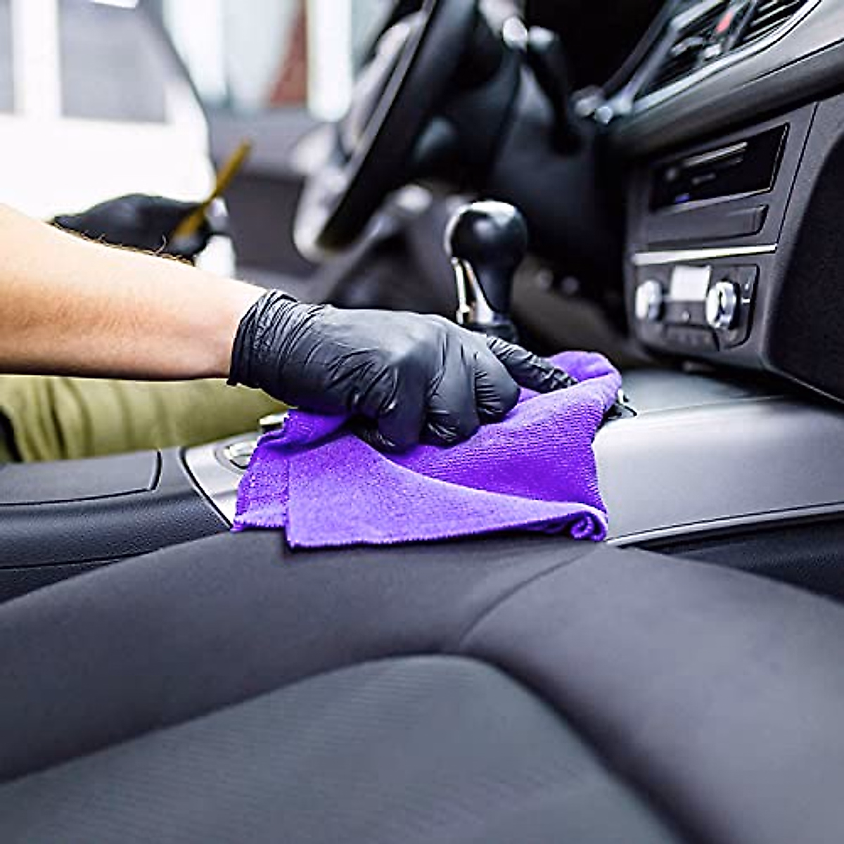 LW Concept Black Medical Nitrile Examination Gloves - Latex & Powder-Free, Disposable, Ultra-Strong, Healthcare, Food Handling Use (Large, Box of 100)