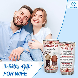 DESTWA Sentimental Gifts For Wife From Husband, Birthday Gifts For Wife, Gifts For Her, Gifts For Wives, Presents For Wife, Best Gift For My Wife Romantic 20 oz Stainless Steel Coffee Tumbler