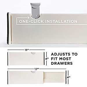 4 Drawer Dividers and Organizer, Organize Silverware and Utensils in Home Kitchen, Divider for Clothes in Bedroom Dresser, Designed to Not Snag Underwear and Bra Fabrics, Bathroom Storage Organizers