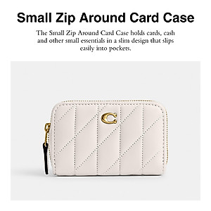 Coach Small Zip Around Card Case, Chalk