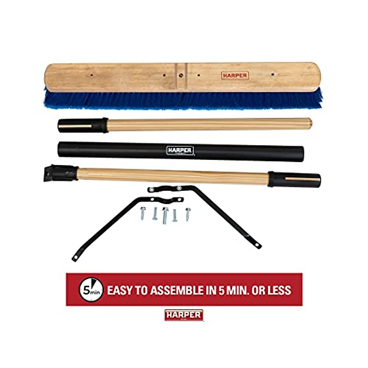 Harper 20201044 24 in. Indoor/Outdoor Dry All-Purpose Push Broom with Dual Bristles, for Dust, Gravel, Debris