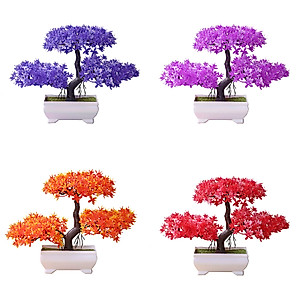 HASEAN Artificial Plants Bonsai Welcoming Pine Tree Pot Desk Display Simulation Fake Tree Fake Potted Ornament Home Hotel Garden Decoration