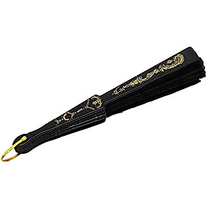 Hithop Hand Fan (Black) - Elegant Fabric Folding Hand Fan - Snaps Open, Easy to Handle. Cools effortlessly. Perfect Ballet and Dance Fan.