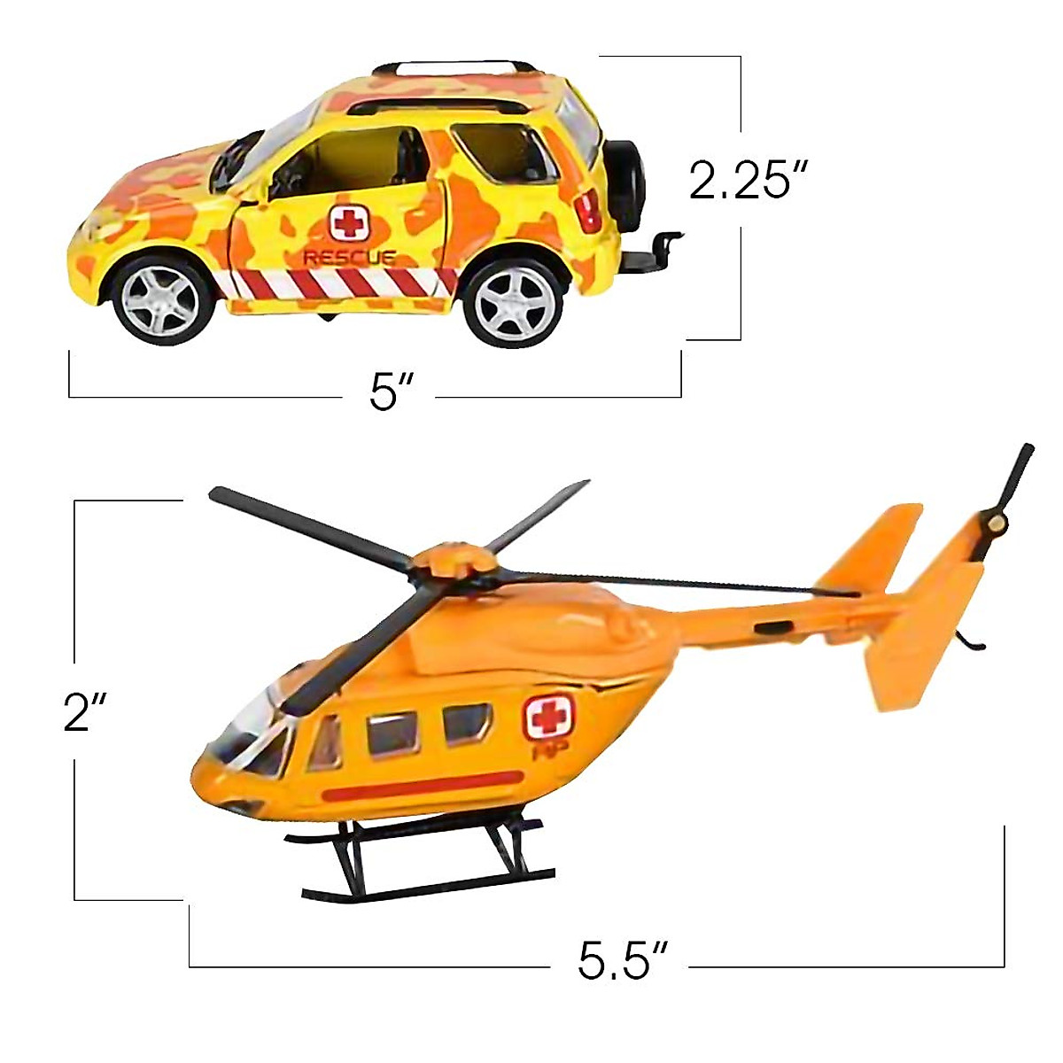 ArtCreativity SUV Toy Car with Trailer & Helicopter Playset for Kids, Interactive Safari Play Set with Detachable Helicopter and Opening Doors on 4 x 4 Toy Truck, Best Birthday Gift for Boys & Girls