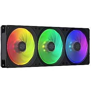Cooler Master MasterFan SF360R ARGB 360mm All-In-One Square Frame Fan w/ 24 Independently-Controlled ARGB LEDS, Cable Management, PWM Control Fan for Computer Case and CPU Liquid Cooler