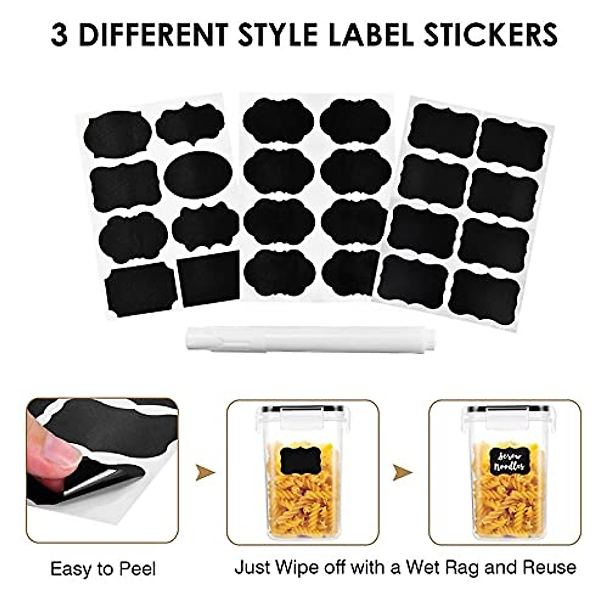 GoMaihe Food Storage Containers 20-Piece, Plastic Food Storage Containers with lids Airtight, Cereal Containers Storage set Suitable for Food, Cereal, Kitchen Pantry Organization and Storage, Black