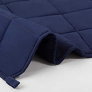 SERTA Zen Rest Wrinkle Resistant Adult Heavy Weighted Throw Blanket Filled with Glass Beads, 12 lbs (48 in x 72 in), Navy