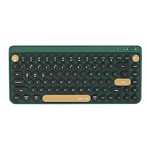 UBOTIE Portable Bluetooth Colorful Computer Keyboards, Wireless Mini Compact Retro Typewriter Flexible 84Keys Design Keyboard