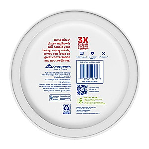 Dixie Ultra Disposable Paper Plates, 8 ½ inch, Lunch or Light Dinner Size Printed Disposable Plates, 300 count (10 Packs of 30 Plates), Packaging and Design May Vary